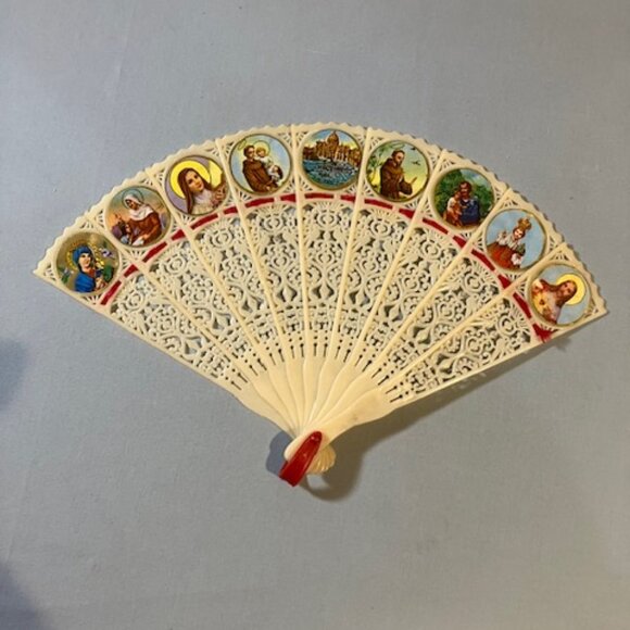 Other | Vintage 197s Italian Folding Hand Fan With 9 Pictures Of ...